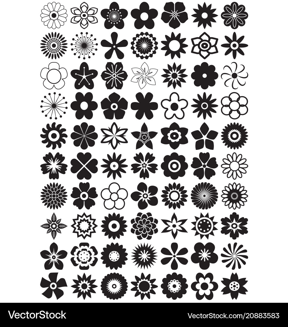 Flower icons Royalty Free Vector Image - VectorStock