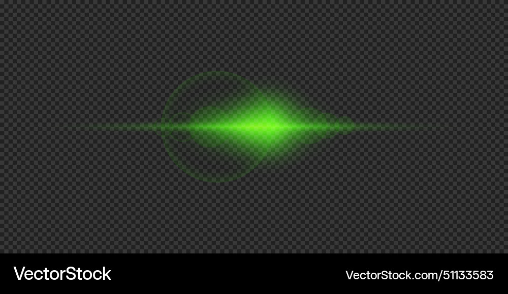 Green horizontal light effect of lens flares Vector Image