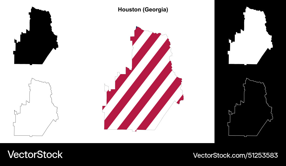 Houston outline map Royalty Free Vector Image - VectorStock