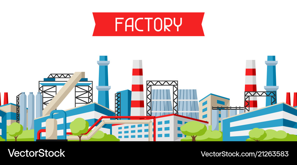 Industrial factory banner Royalty Free Vector Image