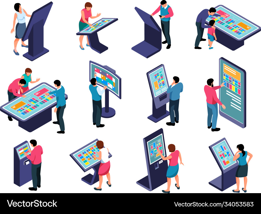 Interactive panel set Royalty Free Vector Image