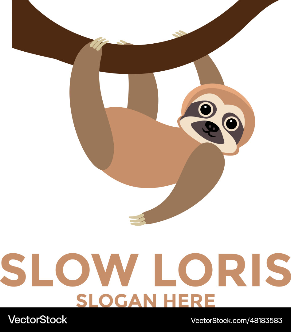 Loris logo icon slow company kukang Royalty Free Vector