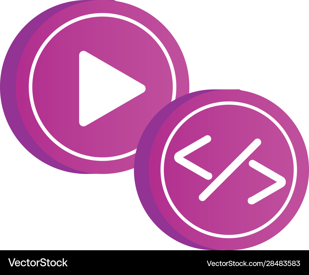 Media player play button icon Royalty Free Vector Image