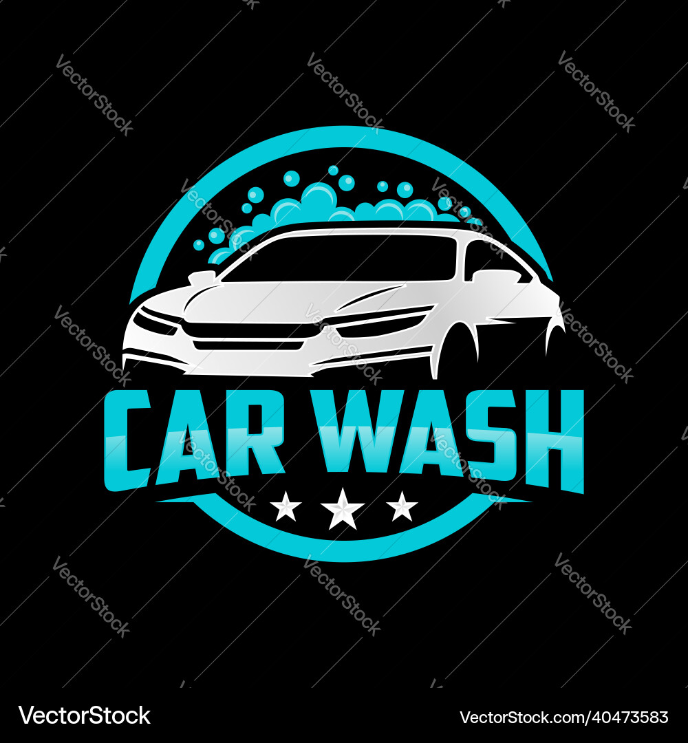 Modern Car Wash Logo Template Royalty Free Vector Image