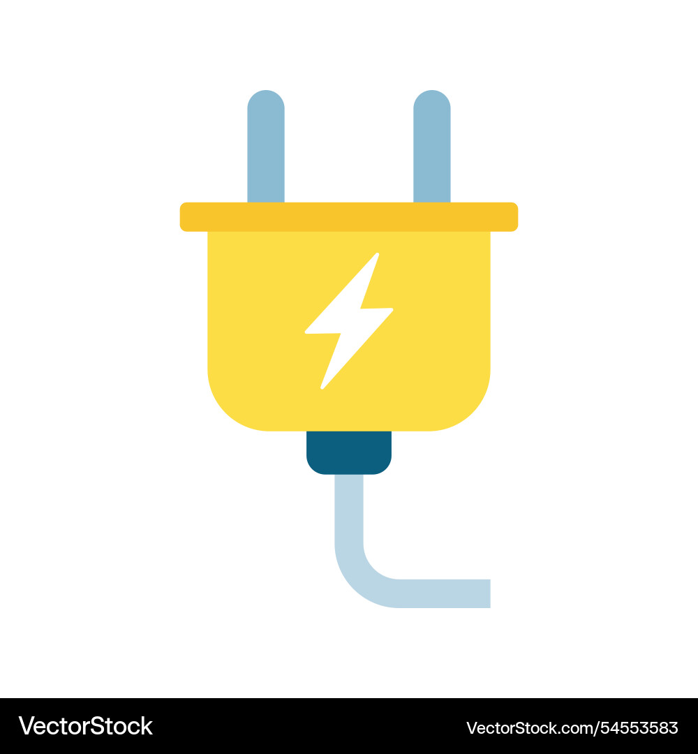 Stecker mit Draht Icon elektrische Beleuchtung Vektorbild