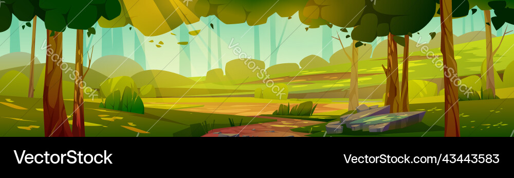 Sunny Forest Glade Royalty Free Vector Image - VectorStock