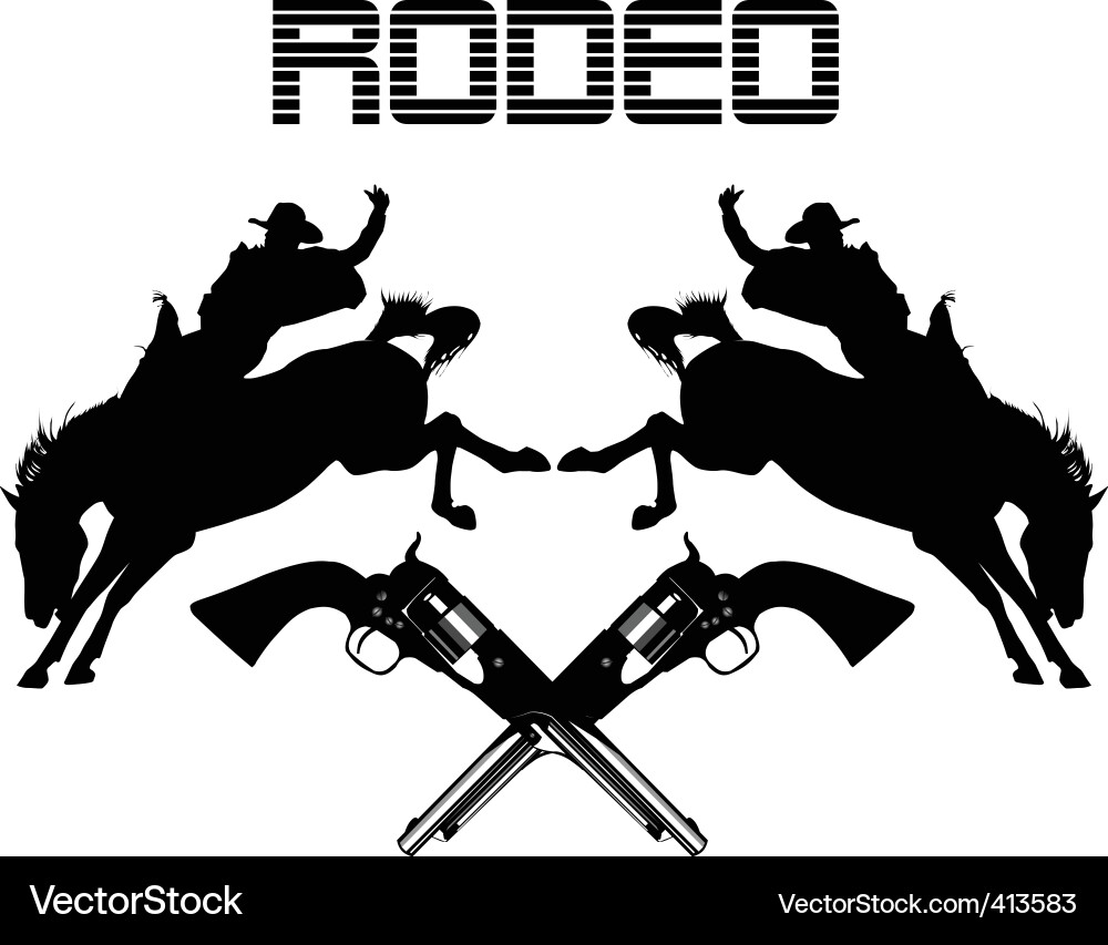 Western Rodeo Scene Royalty Free Vector Image - VectorStock