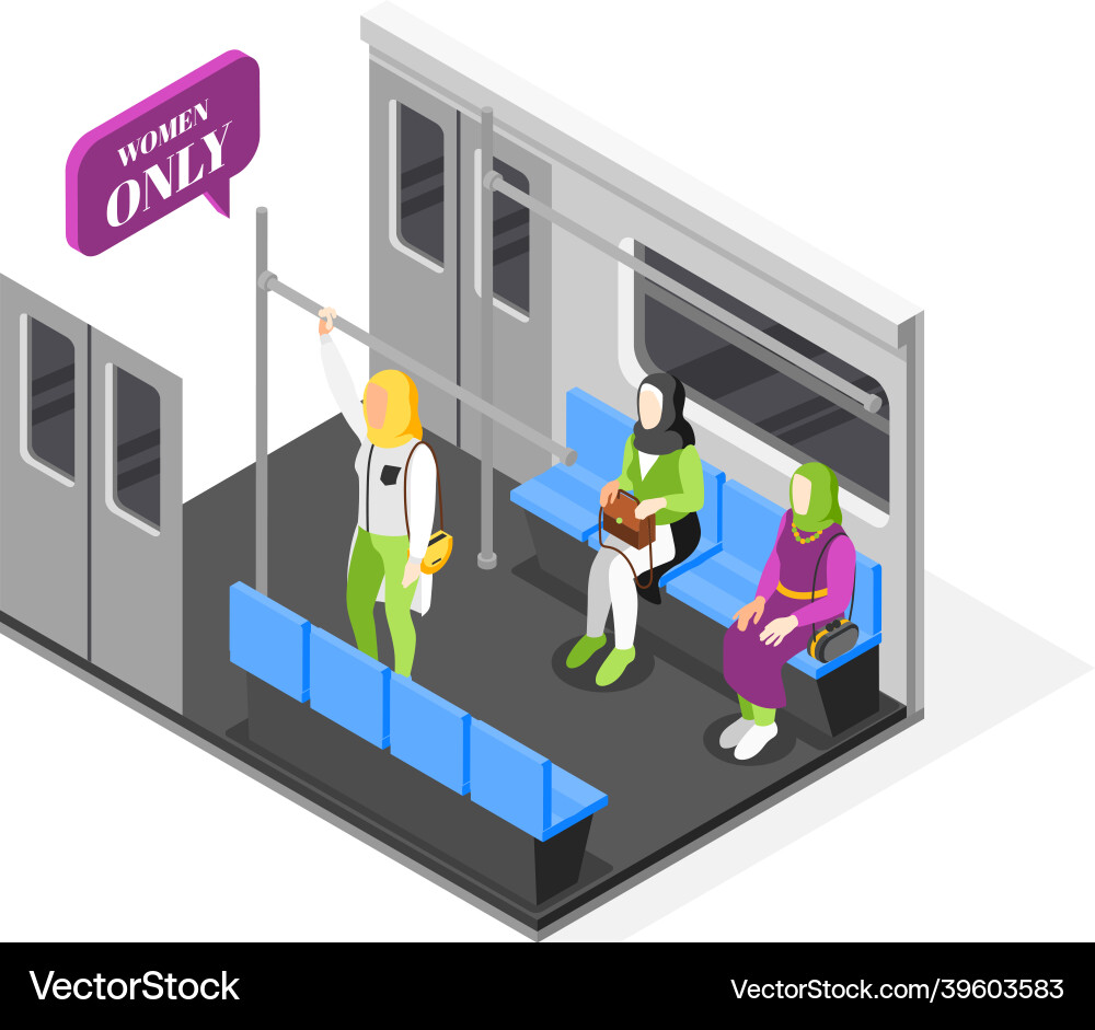 Women only isometric composition Royalty Free Vector Image
