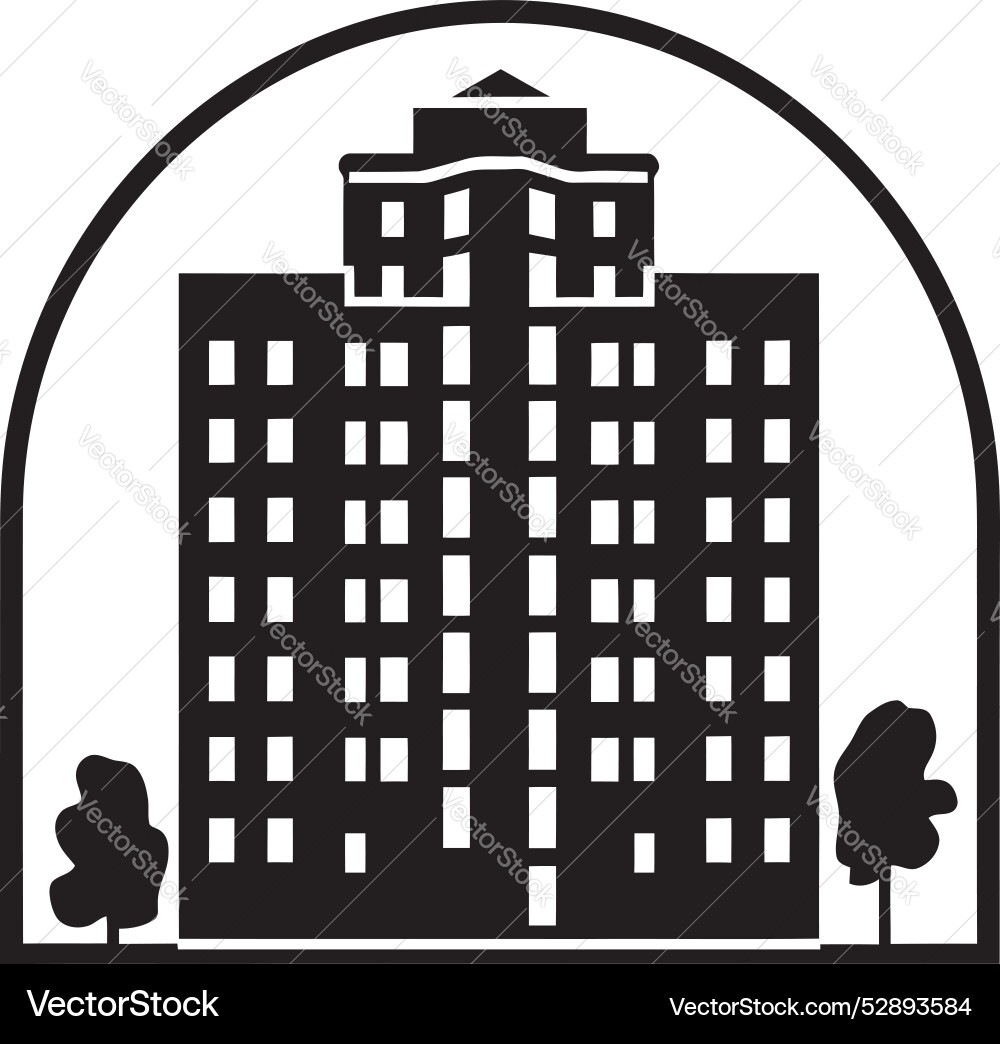 Architectural symphony monochrome building Vector Image
