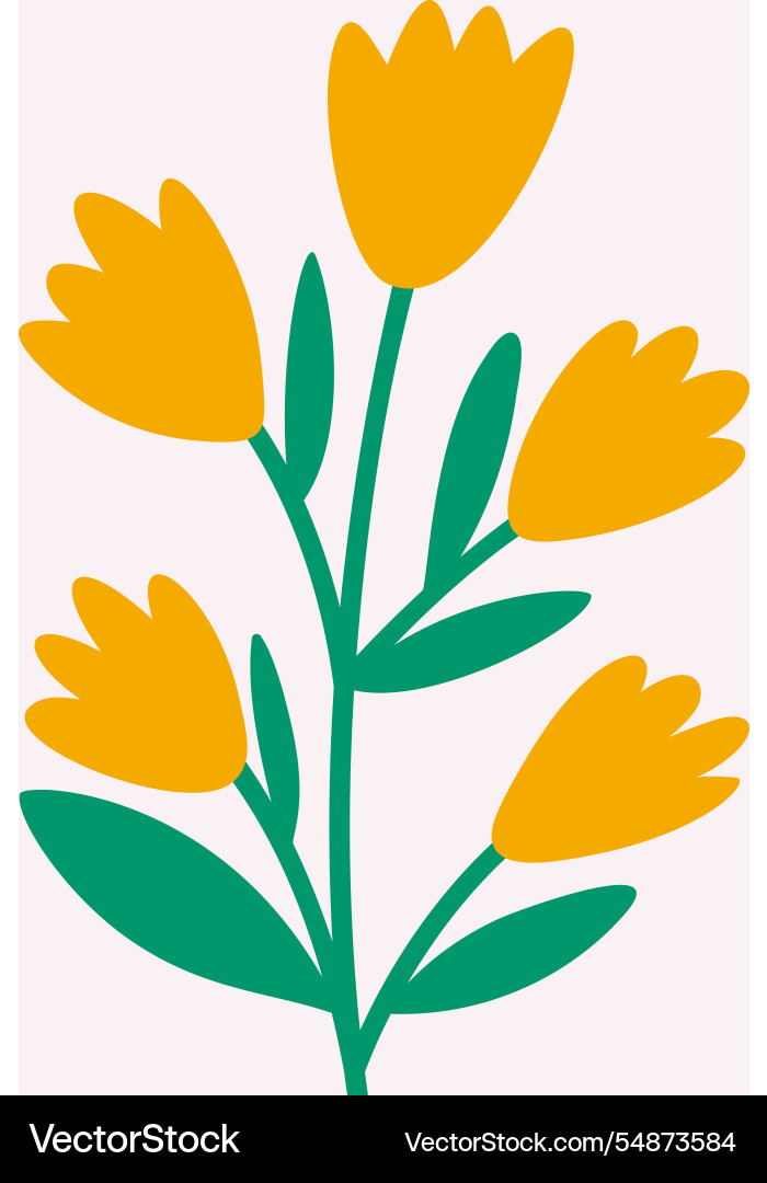 Botanical trendy flower stem element Royalty Free Vector