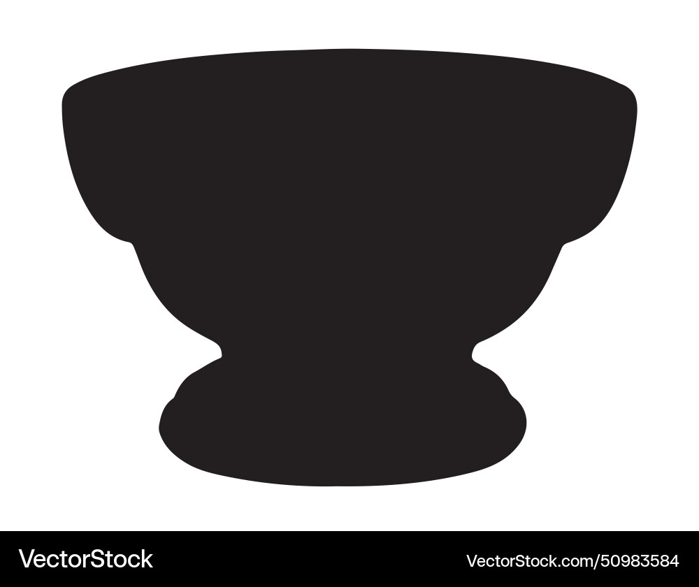 Bowl shape silhouette art Royalty Free Vector Image