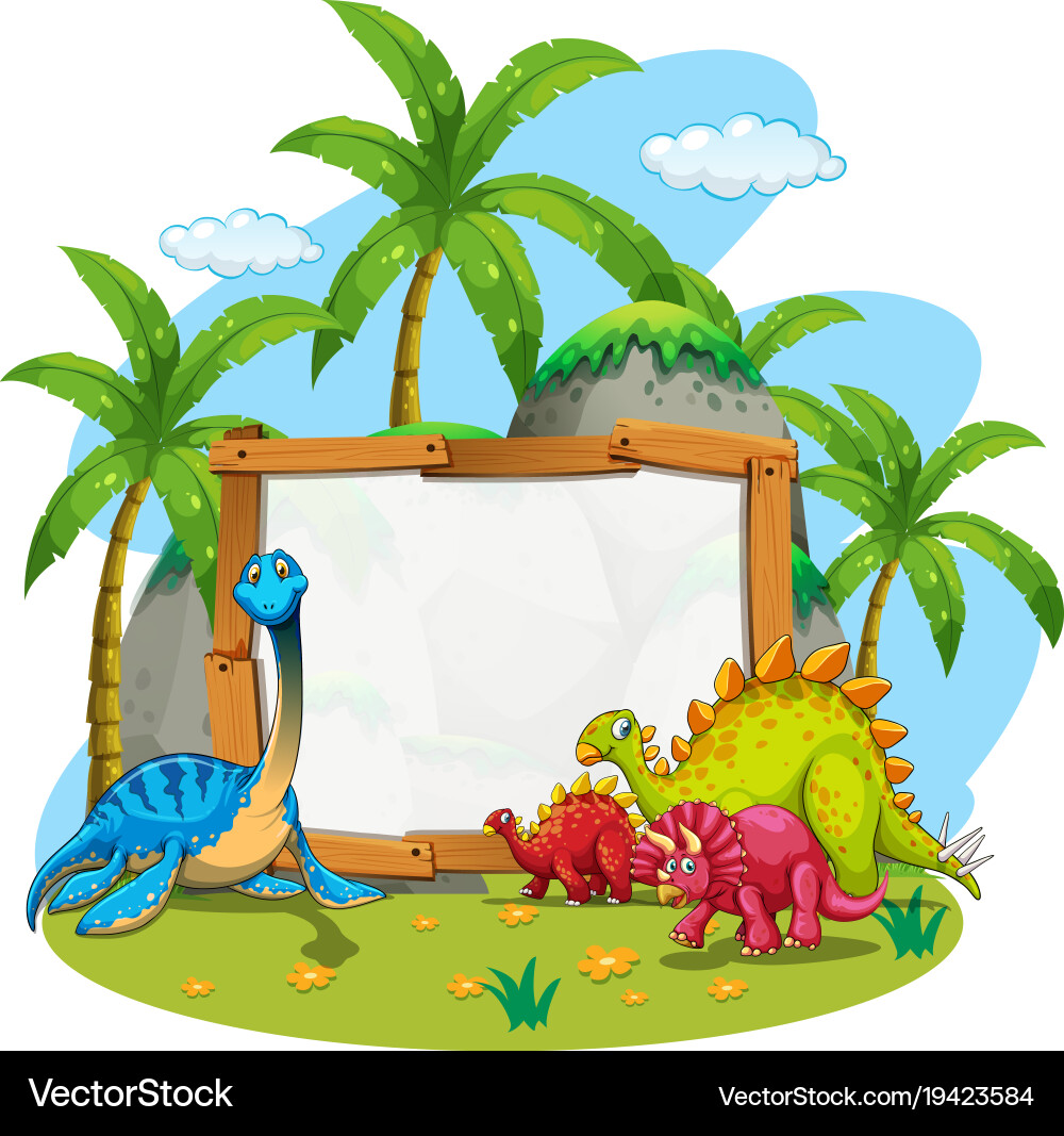 Dinosaur Border Template Royalty Free Vector Image