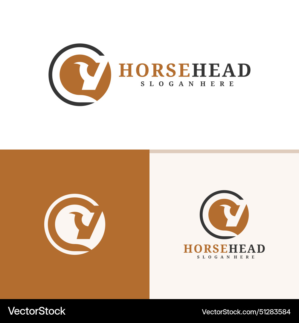 Horse head logo design Royalty Free Vector Image