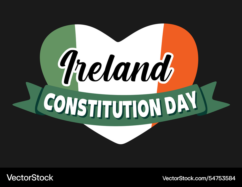 Ireland constitution day with irish flag Vector Image