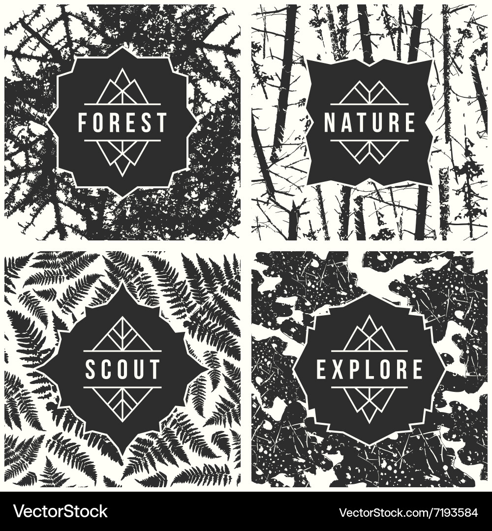 Label design with seamless patterns Royalty Free Vector