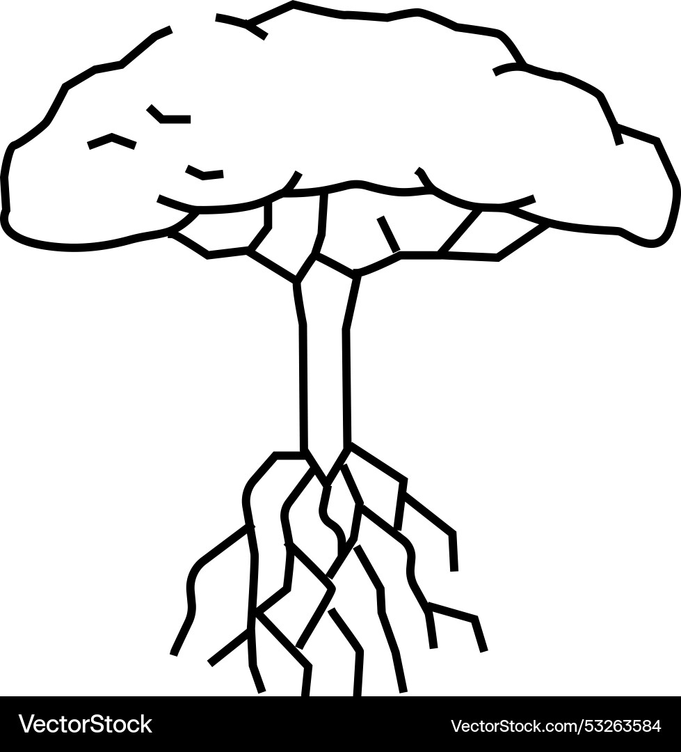 Mangrove tree line icon Royalty Free Vector Image