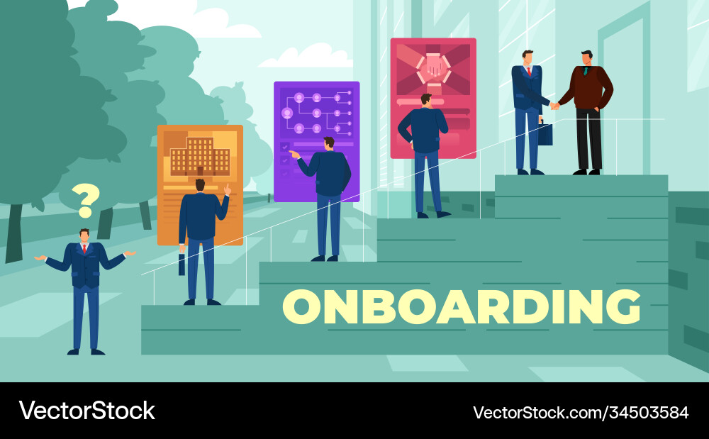 Onboarding process Royalty Free Vector Image - VectorStock
