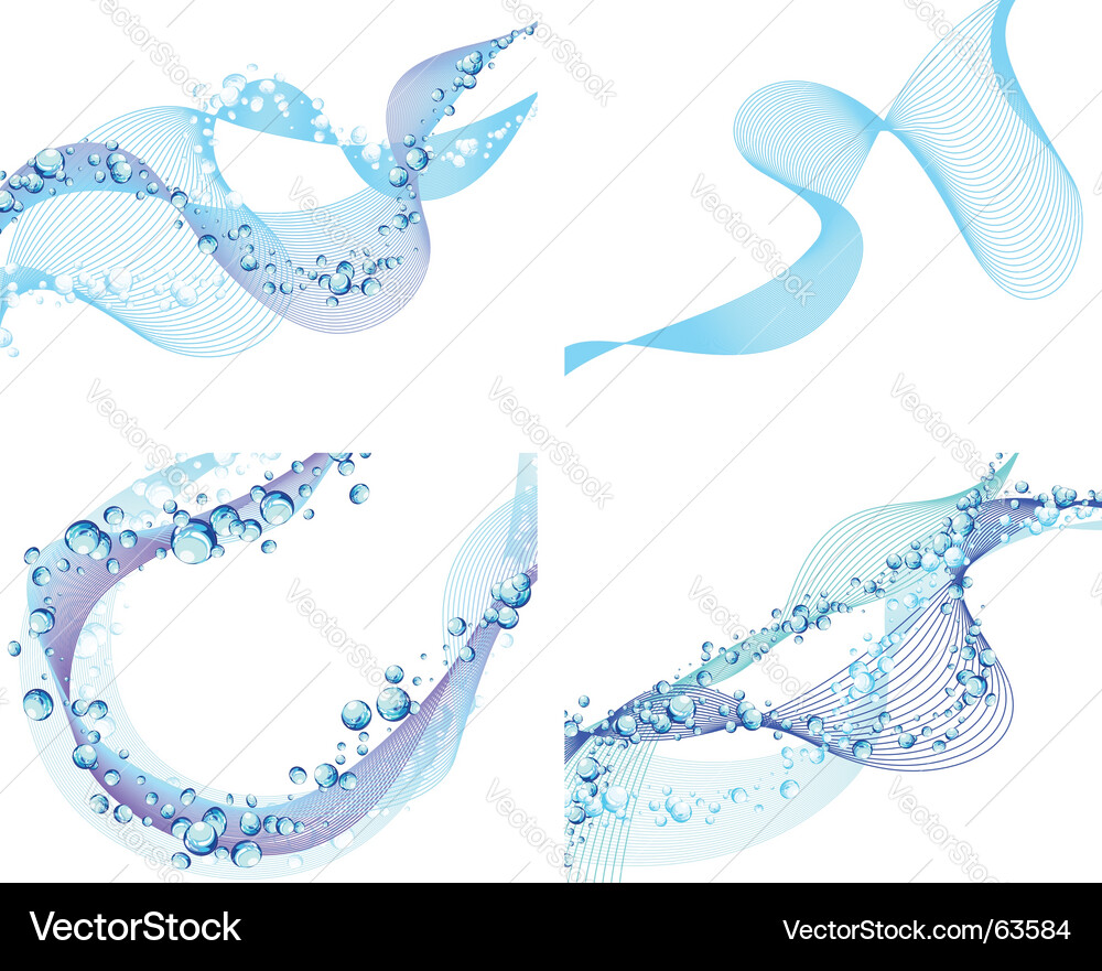 Set of water backgrounds Royalty Free Vector Image