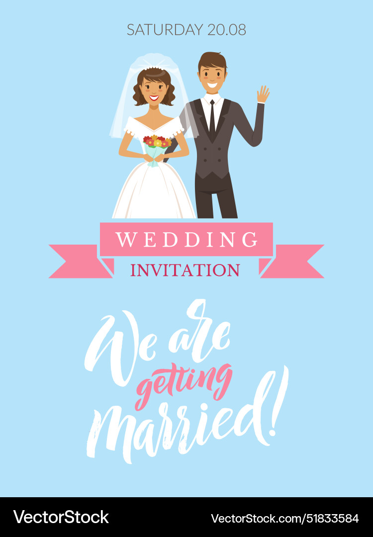 Wedding placard poster with getting married Vector Image