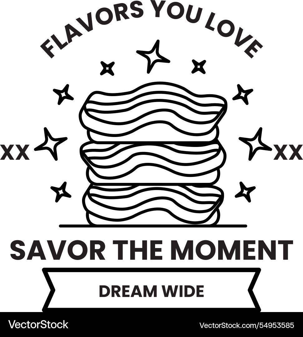 Bacon sandwich with a slogan Royalty Free Vector Image