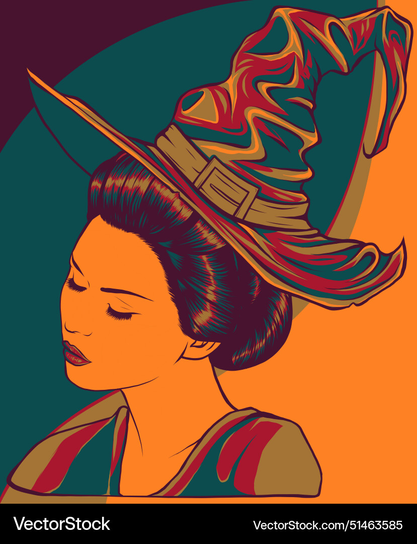 Beautiful witch Royalty Free Vector Image - VectorStock