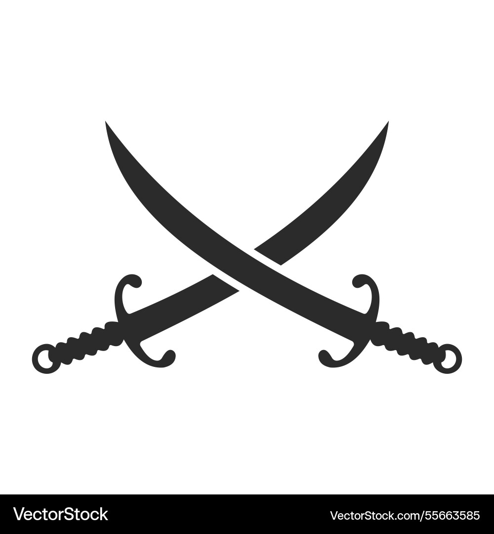 Cross sword crossed swords silhouette Royalty Free Vector