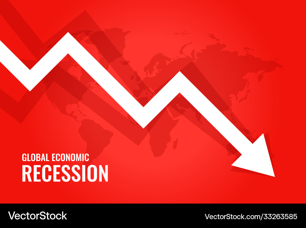 Economic Recession Downfall Arrow Royalty Free Vector Image