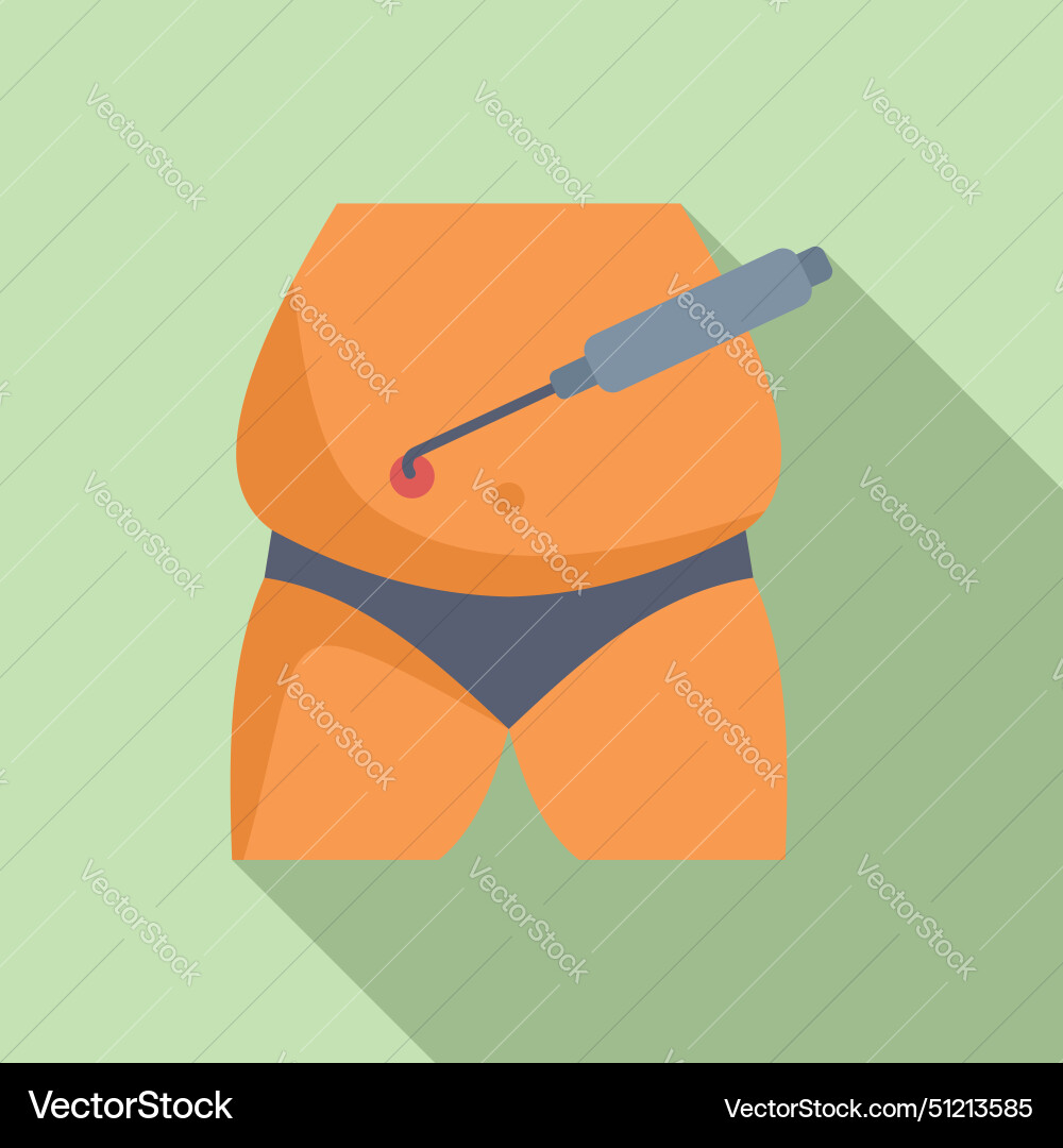 Liposuction injection fat body icon flat Vector Image