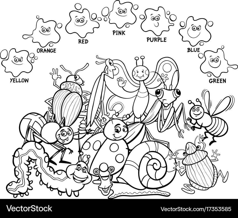 Main colors educational coloring book Royalty Free Vector