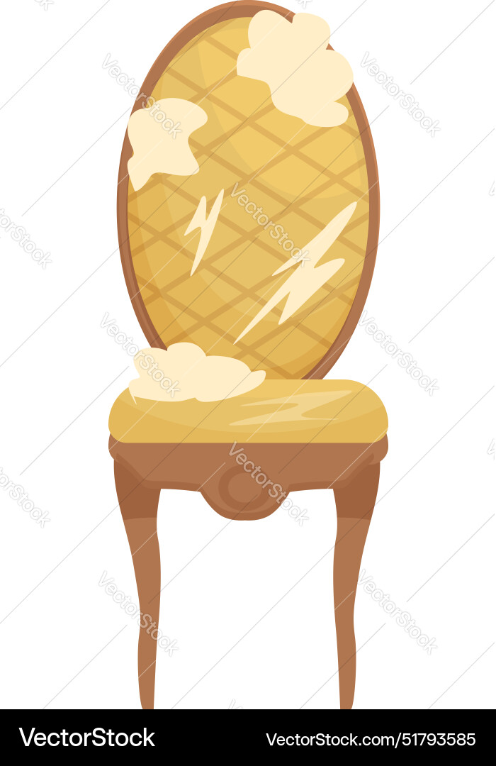 Old broken chair falling apart with upholstery Vector Image