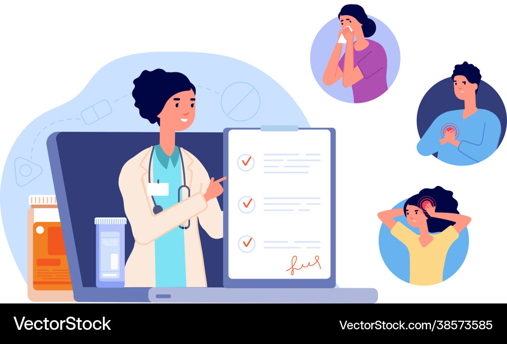 Online Medical Consultation Royalty Free Vector Image