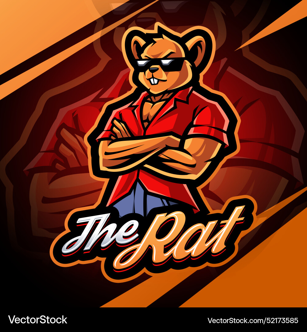 Rat esport mascot logo design Royalty Free Vector Image