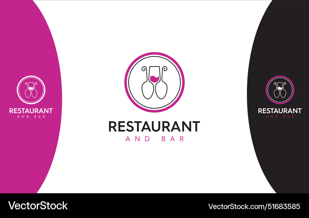 Restaurant and bar modern logo Royalty Free Vector Image