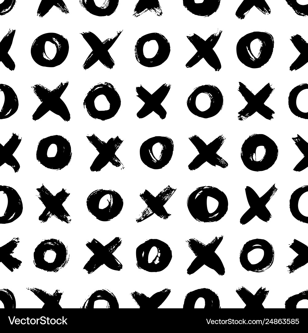Seamless pattern with noughts and crosses Vector Image