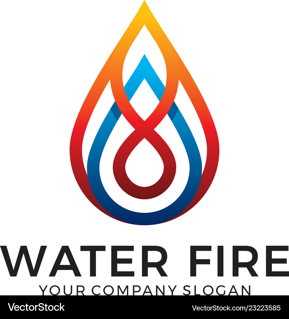 Water logo design with blue and orange color Vector Image
