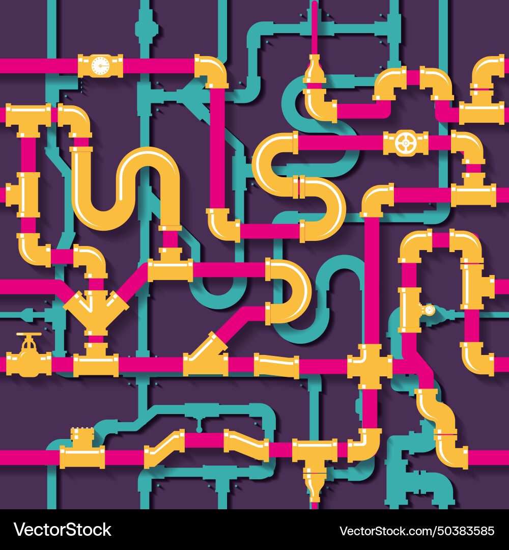 Water piping seamless pattern Royalty Free Vector Image