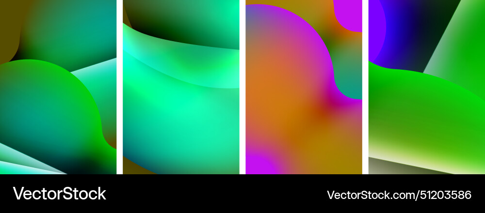A collage of four different colored images Vector Image