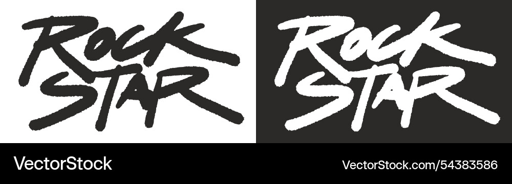 Bold rock star logo on contrast Royalty Free Vector Image