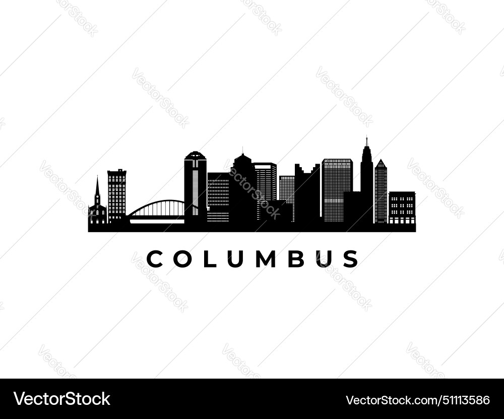 Columbus skyline travel famous Royalty Free Vector Image