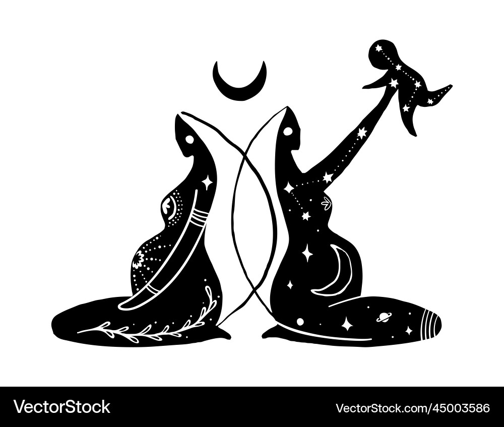 Female initiation sacred symbol mystical Vector Image