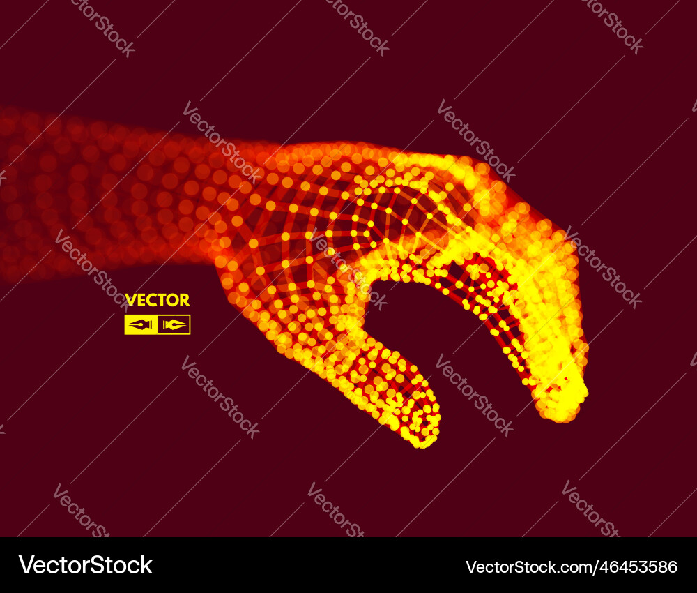 Human arm hand model connection structure future Vector Image