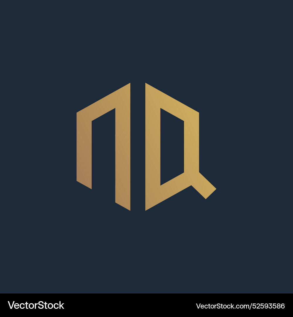 Initial letter nq logo design template Royalty Free Vector