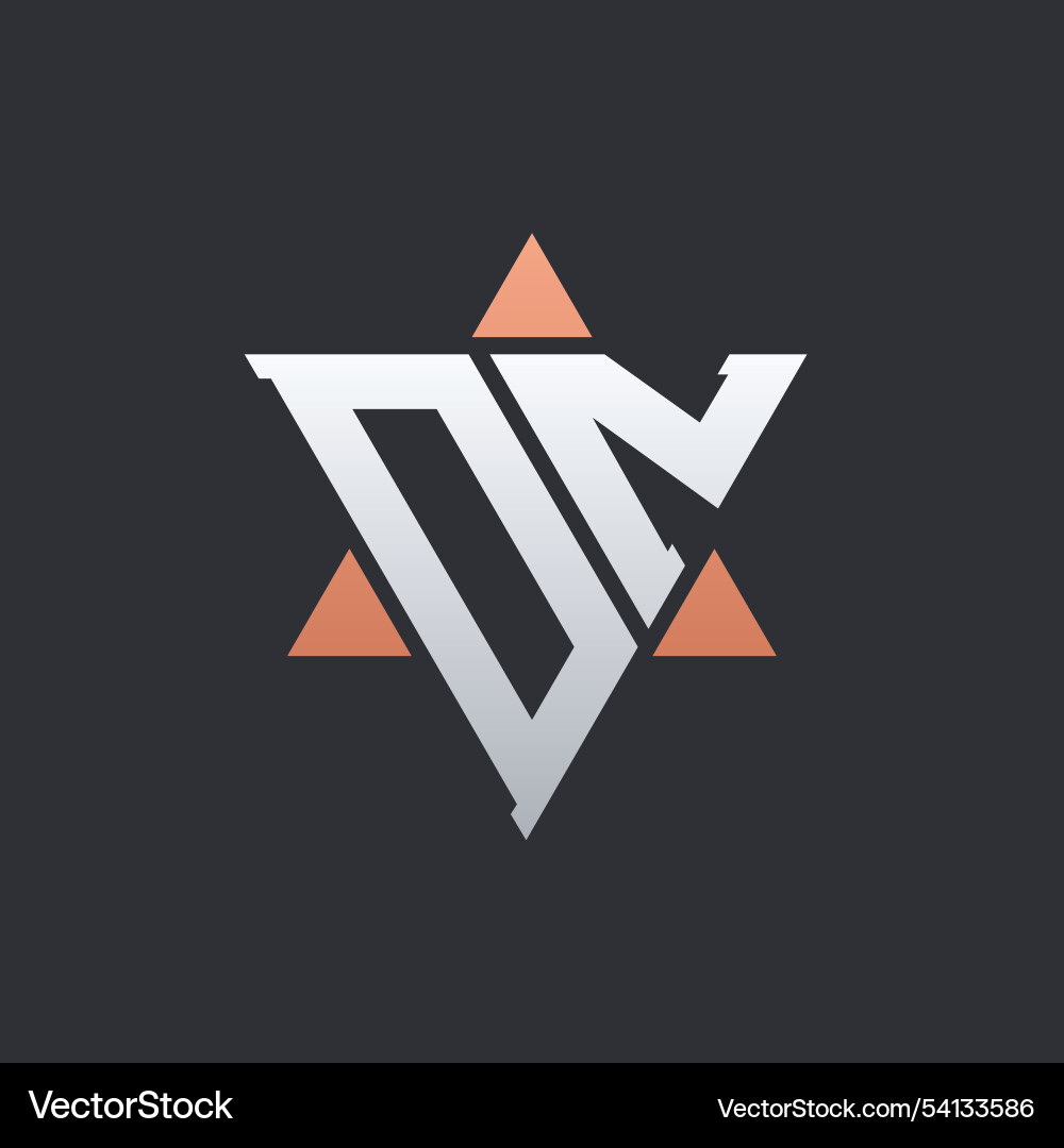 Modern dn letter logo design with geometric Vector Image