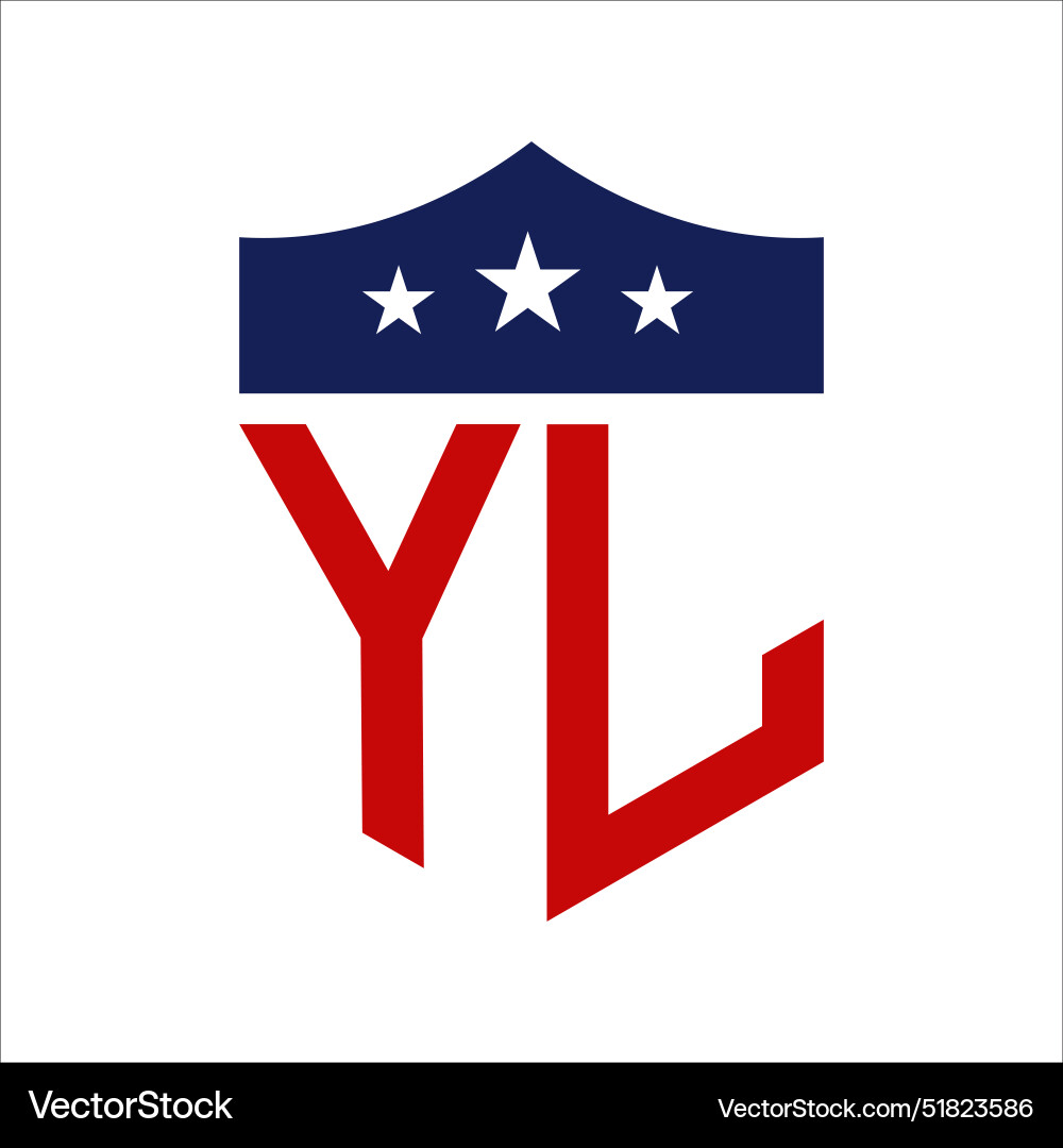 Patriotic yl logo design letter Royalty Free Vector Image