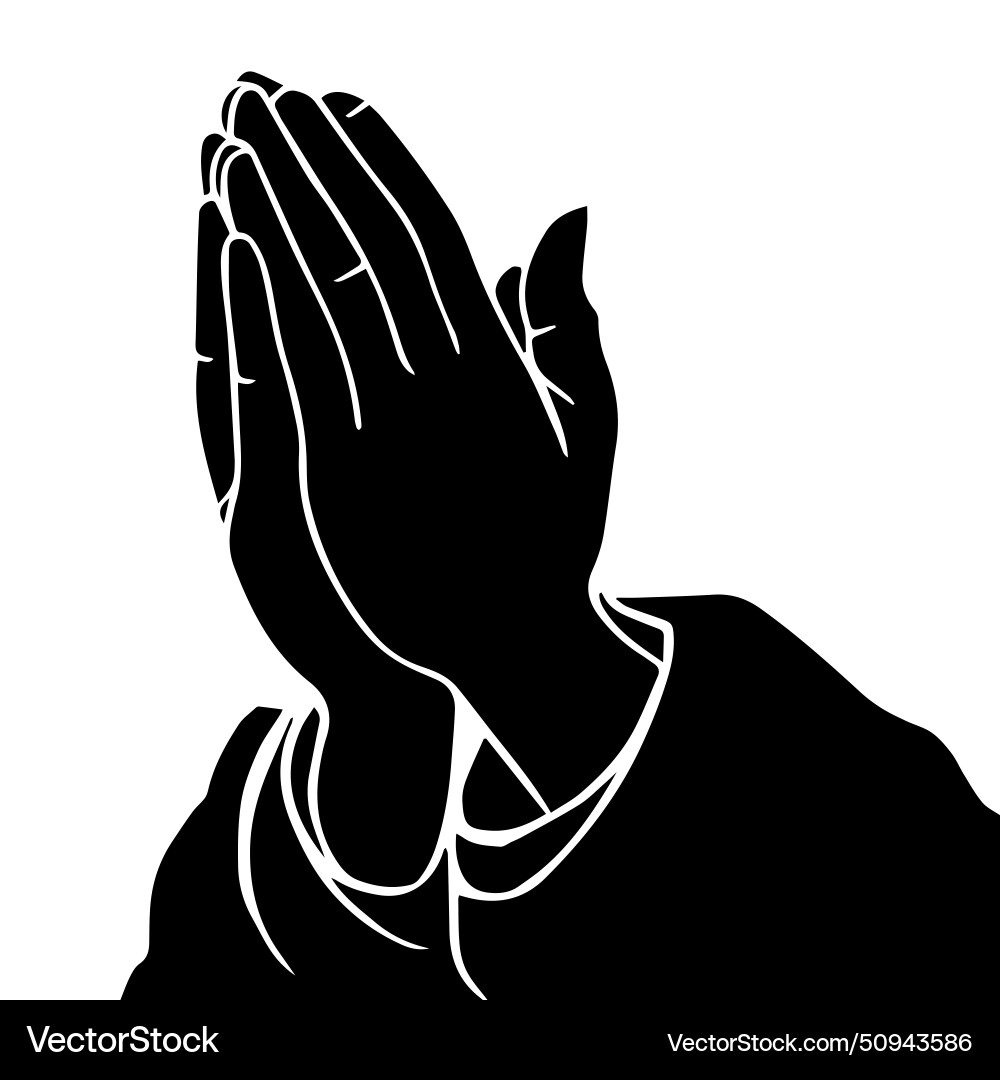 Religion praying hands isolated on white Vector Image