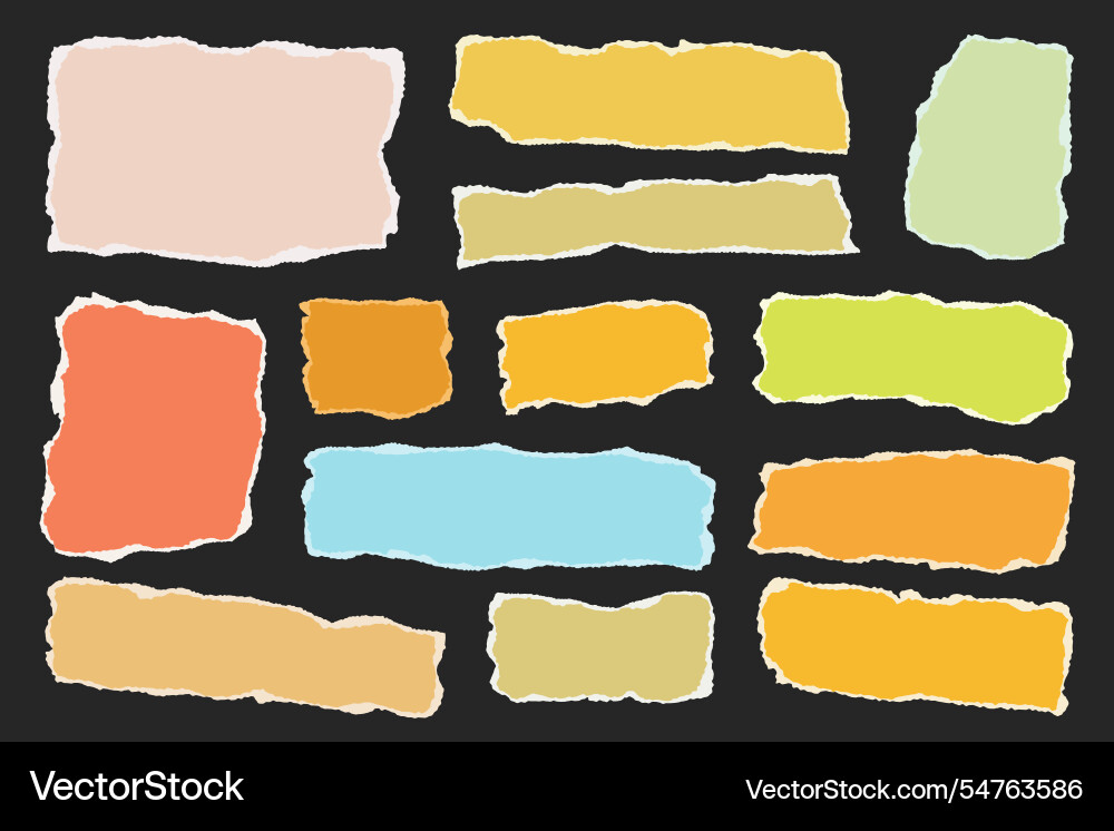 Ripped paper strips realistic crumpled Royalty Free Vector