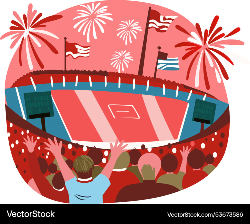 Stadium in flat style Royalty Free Vector Image