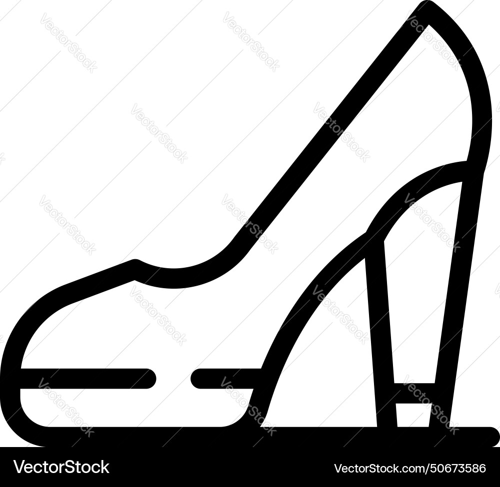 Tall heels icon outline feminine chic Royalty Free Vector
