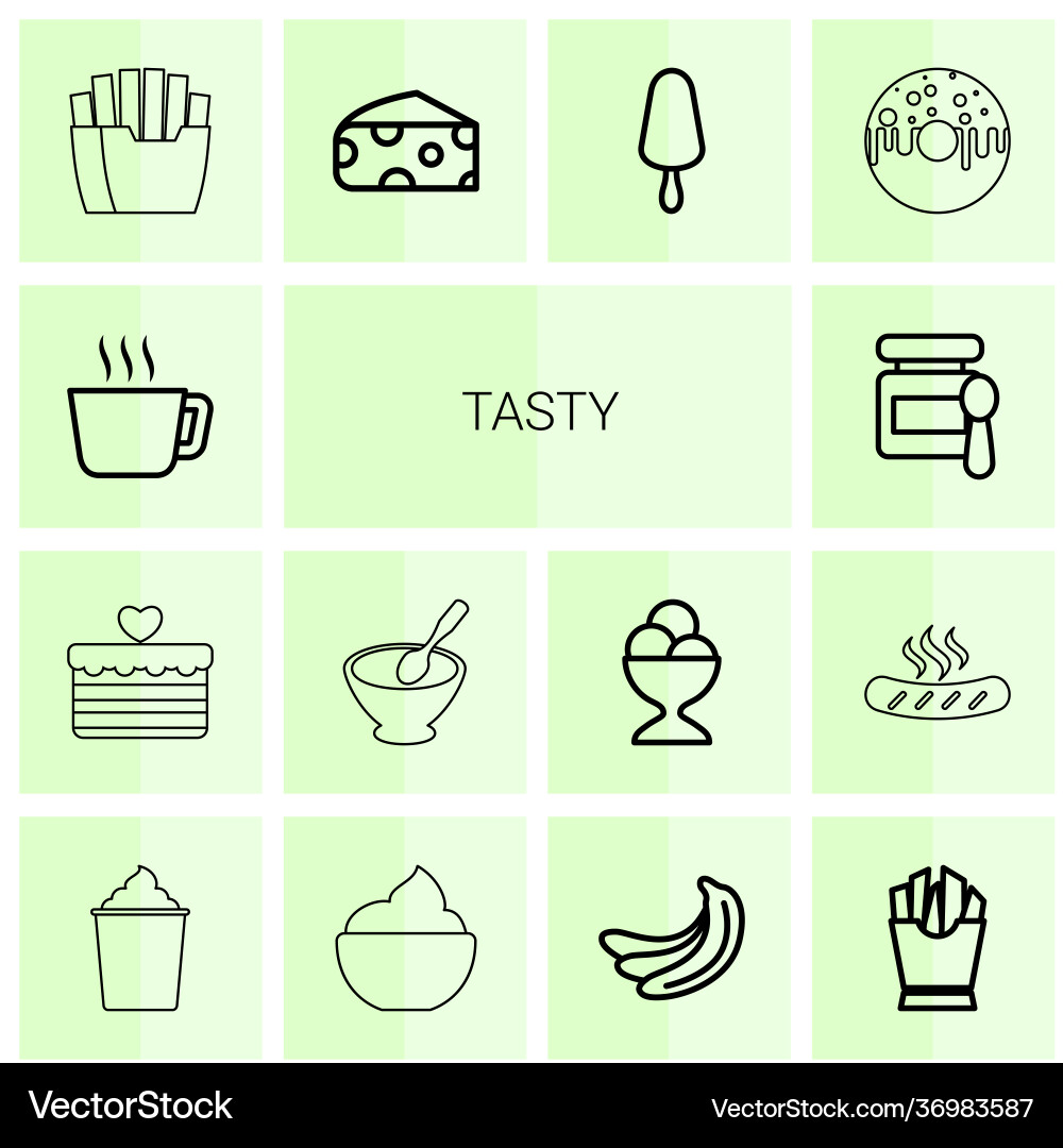 14 tasty icons Royalty Free Vector Image - VectorStock