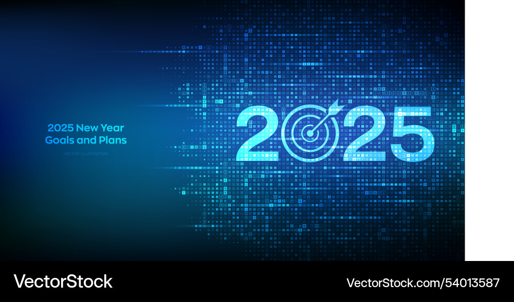 2025 new year goals and plans numbers made Vector Image